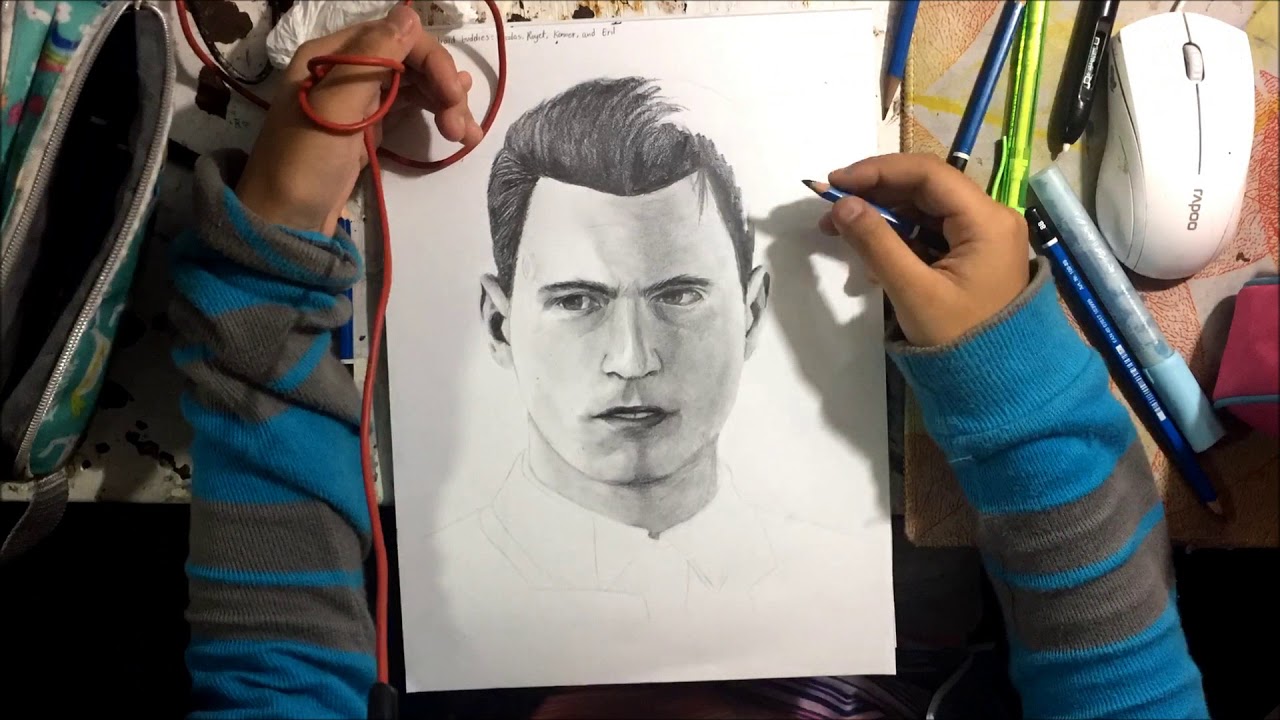 Finishing a Connor drawing (Detroit: Become Human) - YouTube