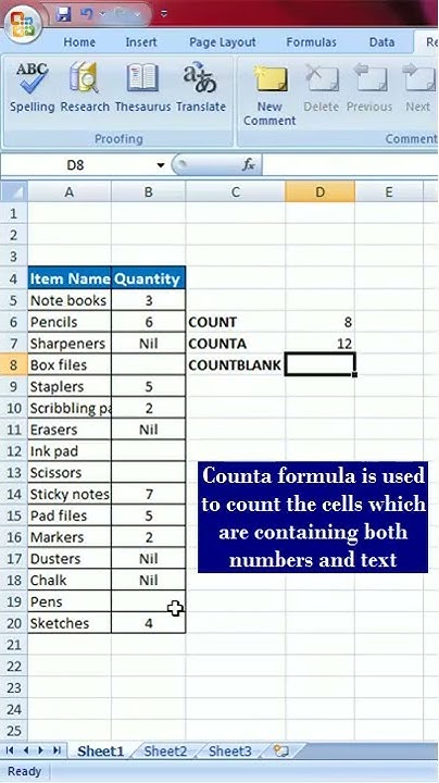 How to use basic count formulas in excel | Simple short cuts | Bexcelexpert.com - YouTube