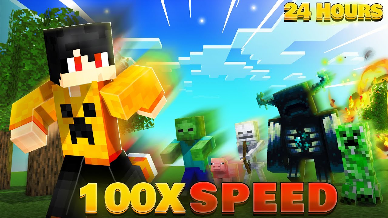 I Tried to Beat the Minecraft with 100X SPEED! - YouTube