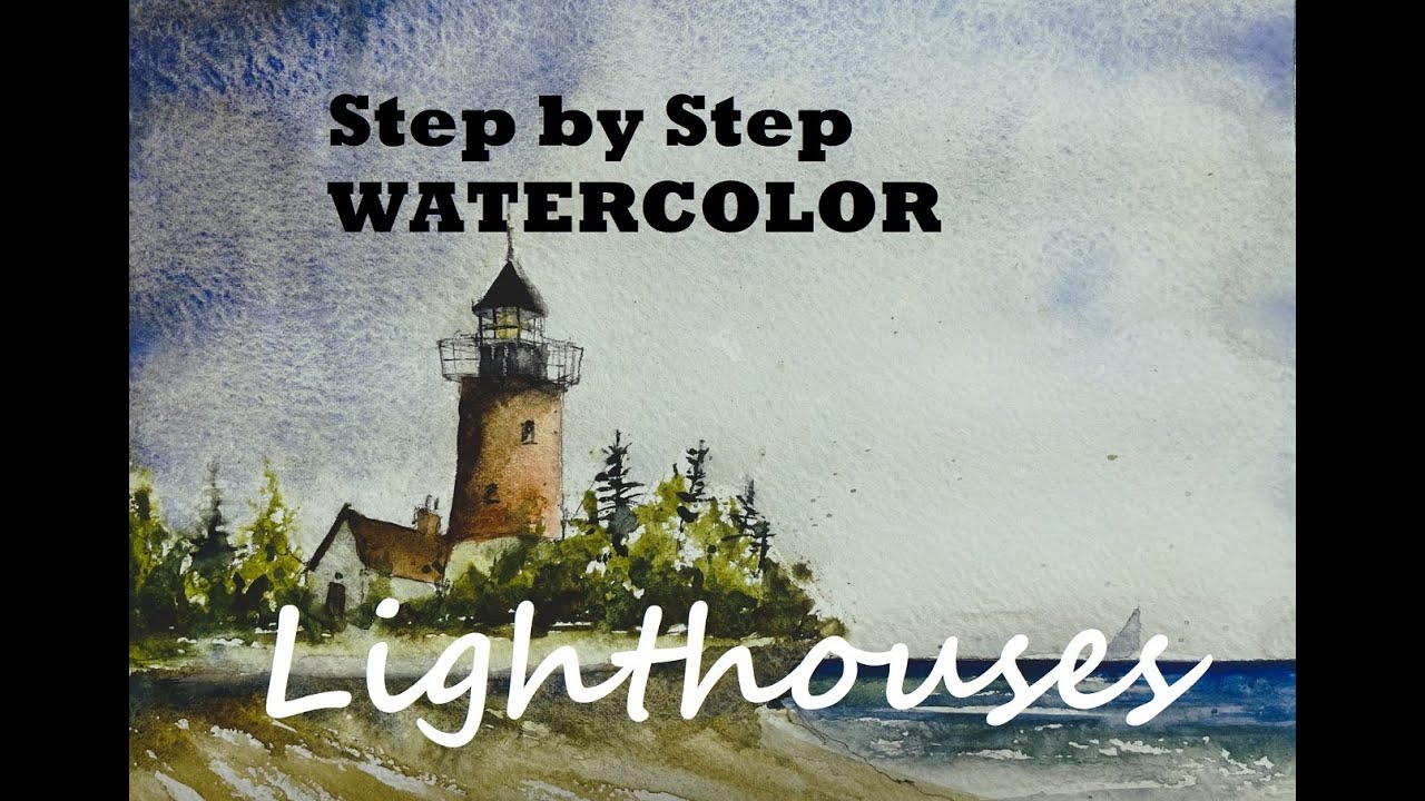 Beginners Lighthouse Watercolor Painting using a simple palette and ...