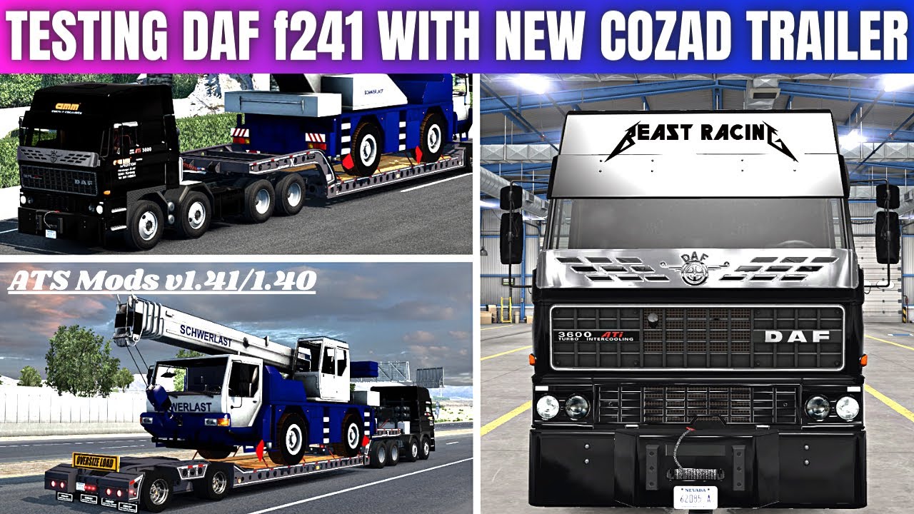 American Truck Simulator | DAF f241 PLUS NEW COZAD LOWBED [ATS 1.41/1. ...