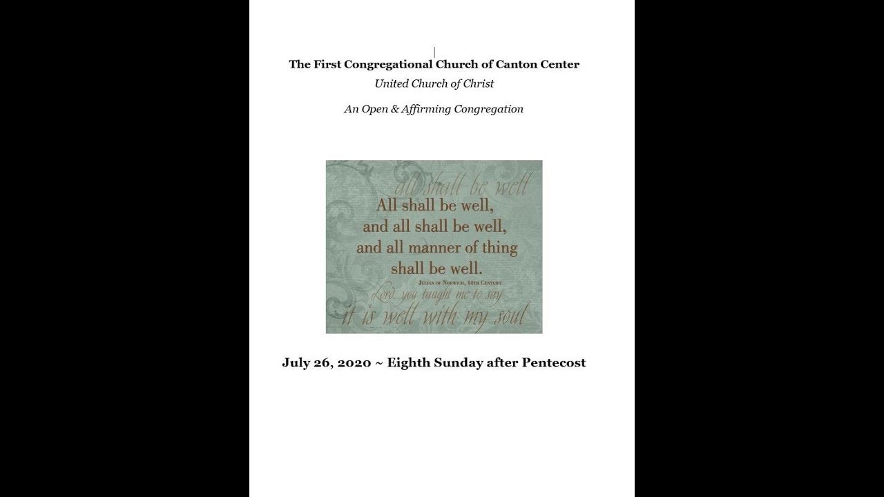 July 26 2020 First Congregational Church of Canton Center, CT Video ...