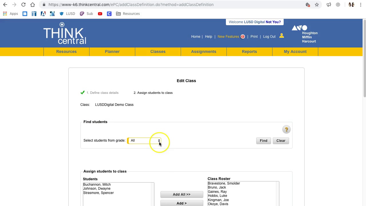 Think Central: Add/Remove a Student from your Roster - YouTube