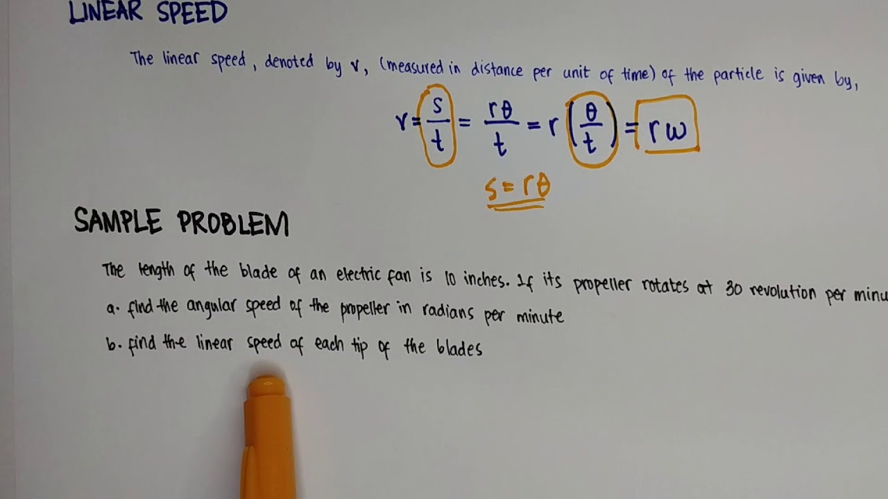 Trigonometry: Angular and Linear Speed - YouTube