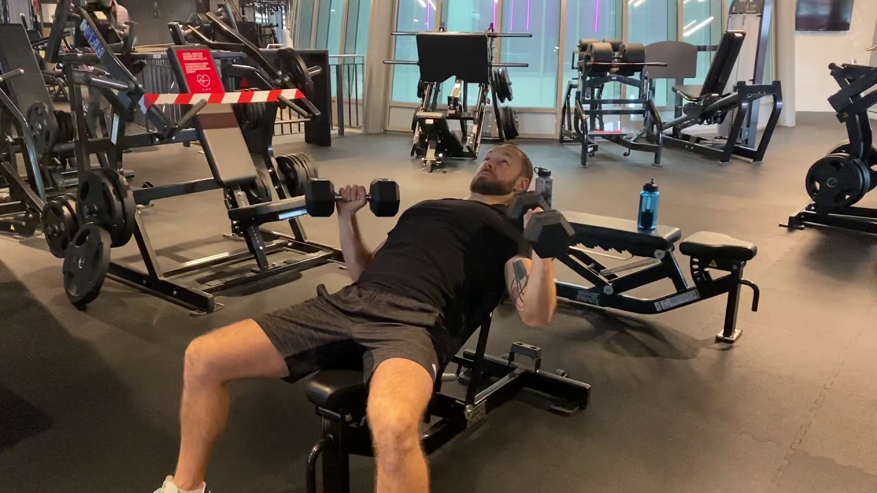 30° Incline DB bench press, semi pronated grip - YouTube