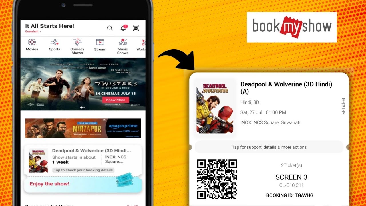 How to book movie tickets online in bookmyshow | Online movie ticket ...