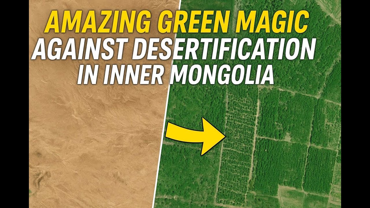 Amazing green magic against desertification in Inner Mongolia - YouTube