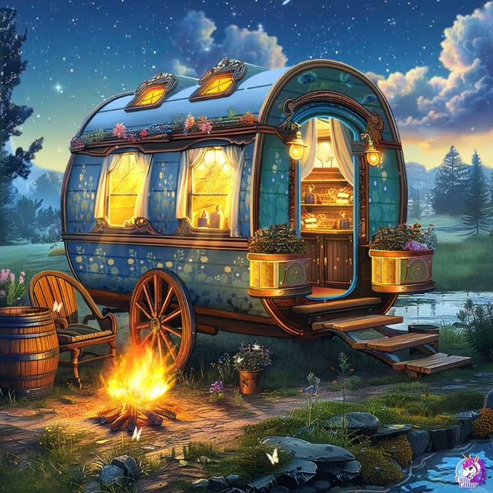 Tap Color - Having A Road Trip At Camp Idyllic Vechicles Car House Camp ...