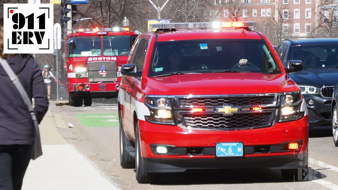 Boston Fire Trucks Responding | C6 and Engine 4 - YouTube
