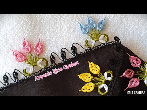 Siyah düz yazmaya mükemmel parmak iğne Oyası modeli igne oyası modelleri
