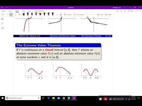 4 2 Maximum and Minimum Values, Part Two, Fermat's and Extreme Value Theorems - YouTube