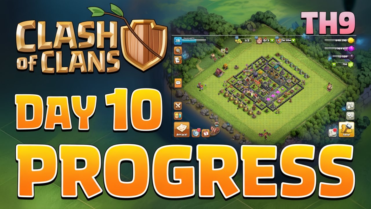 Clash of Clans TH9 | Day 10 Progress 🔥 Fast Upgrade, Best Attack ...