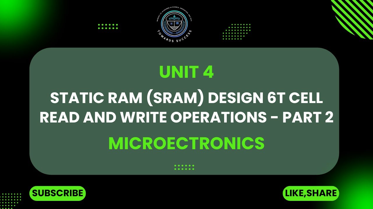 SRAM | Part 2 | Unit 4 | DRAM | Memory| Semiconductor| Microectronics ...