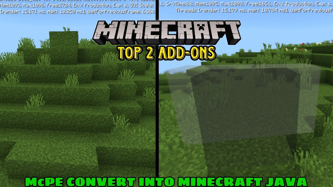 Converting MCPE to Java Edition with using addons - YouTube