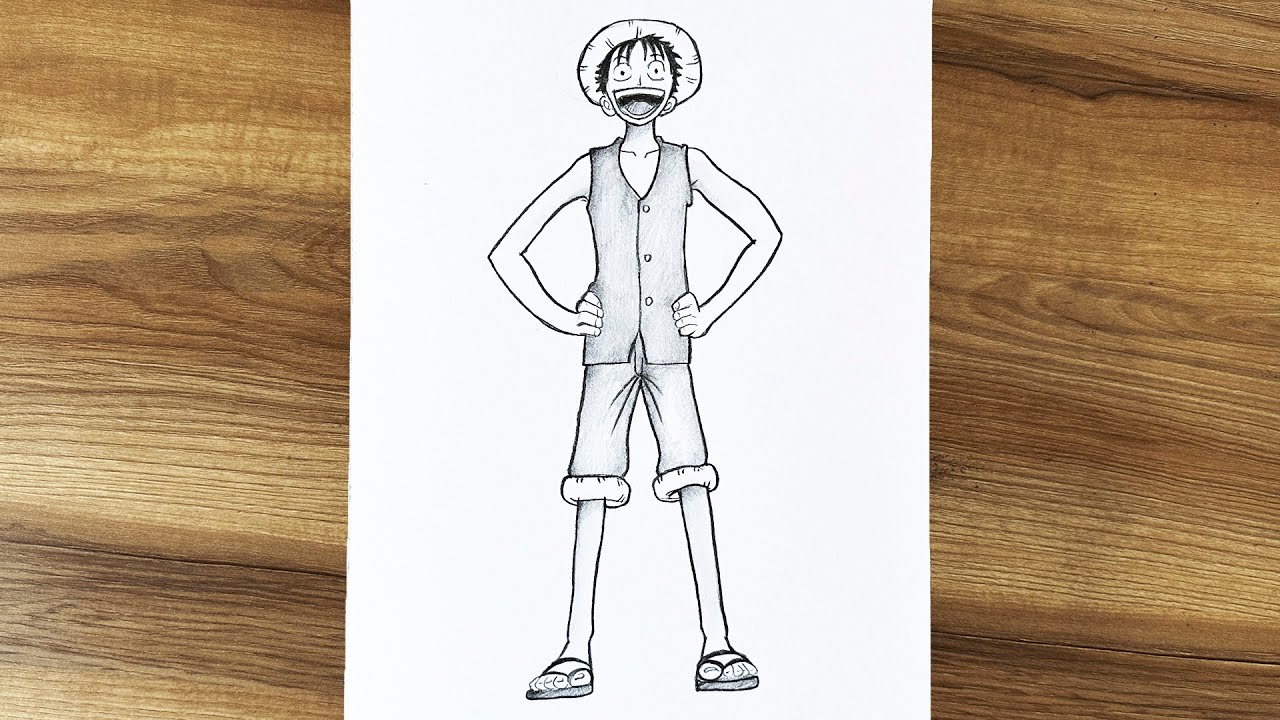 How To Draw Monkey D Luffy from One Piece || Luffy drawing full body ...