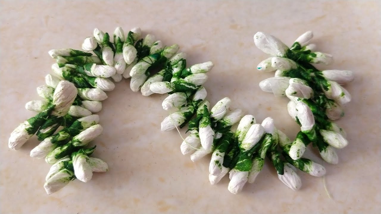 Jasmine Garland Making with Tissue Paper | DIY Paper Flower - YouTube