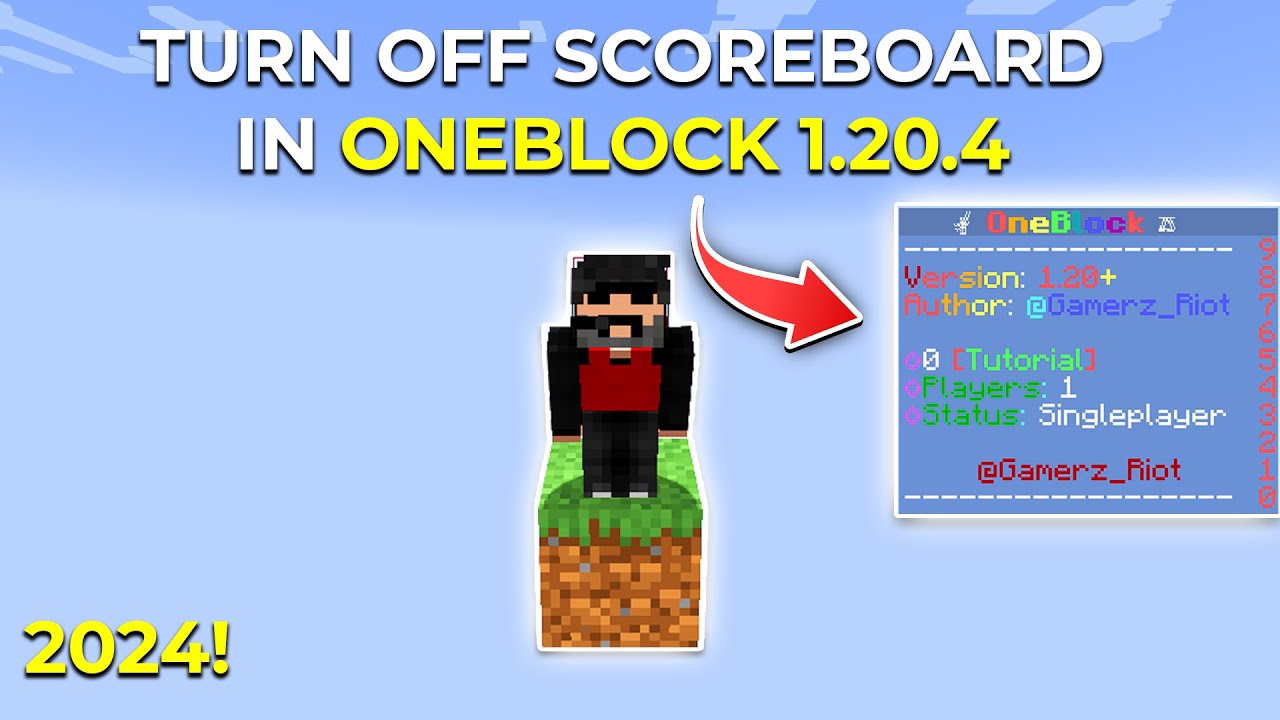 How to DISABLE the SCOREBOARD in ONEBLOCK 1.20.4 Map in Minecraft - YouTube