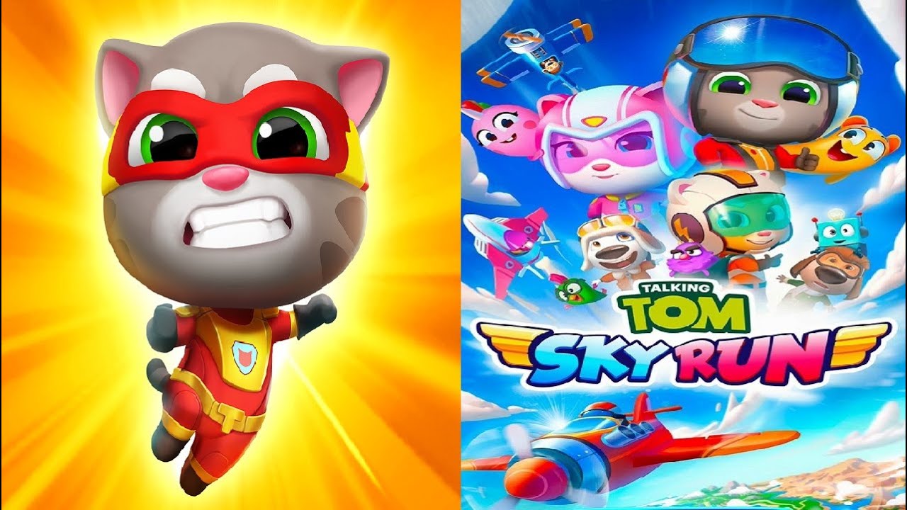 Talking Tom Sky RUN New Update VS Talking Tom Hero Dash SUPER TOM ...