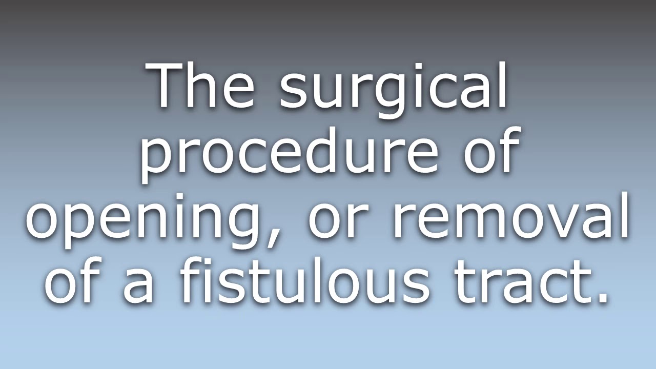 What does Fistulotomy mean? - YouTube