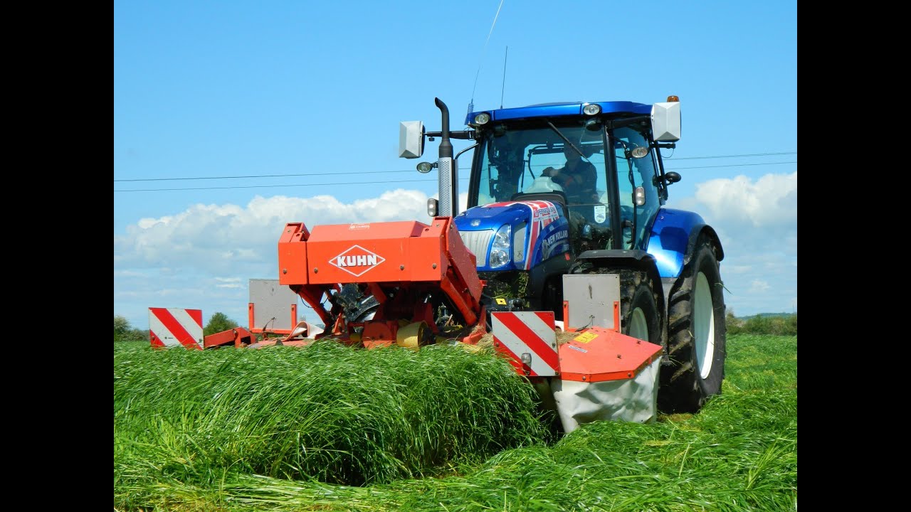 Silage 2012. New Holland T6070 & Kuhn Mowers - YouTube