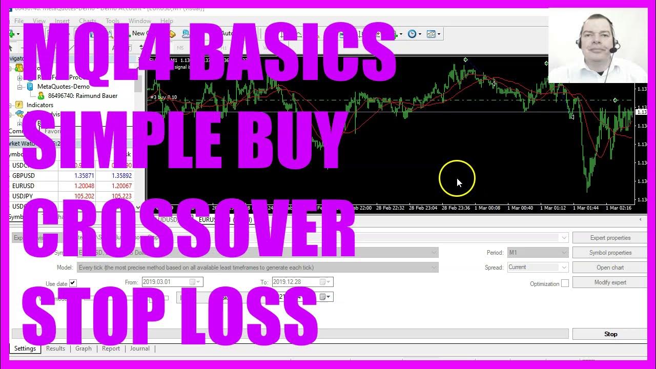 MQL4 TUTORIAL BASICS - 102 SIMPLE BUY CROSSOVER STOP - YouTube