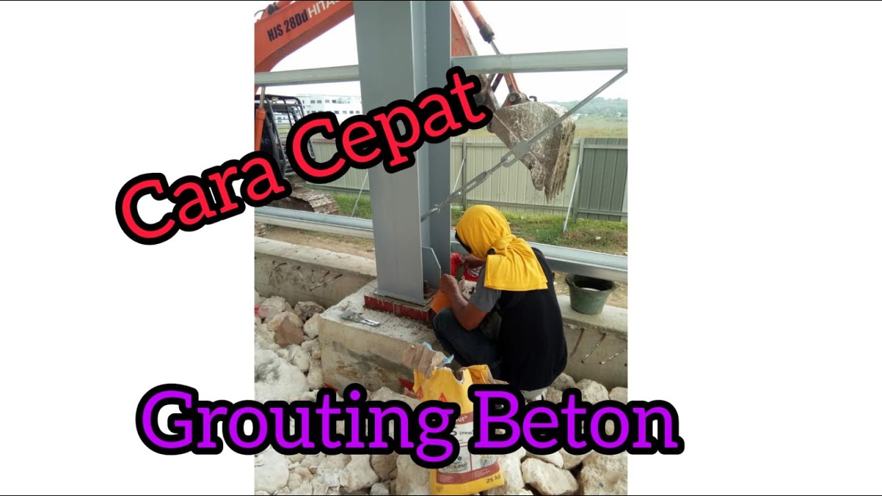 cara grouting beton - YouTube