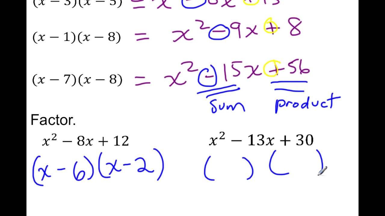CRD 3 2 Factoring Second Degree Polynomials - YouTube