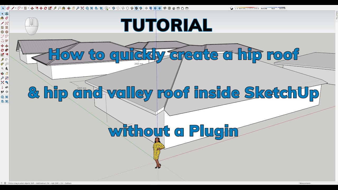 Creating a roof in Sketchup without a plugin - YouTube