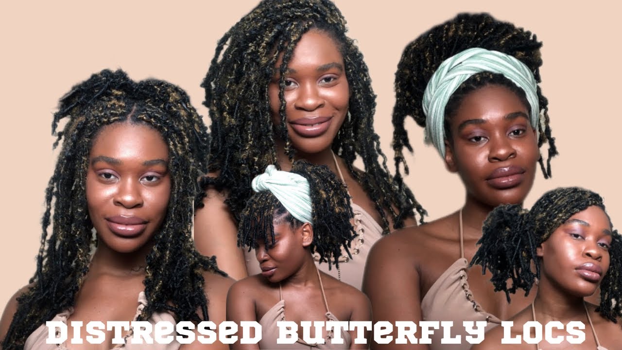 Easy Distressed Butterfly Locs Tutorial |How to style Butterfly Locs ...