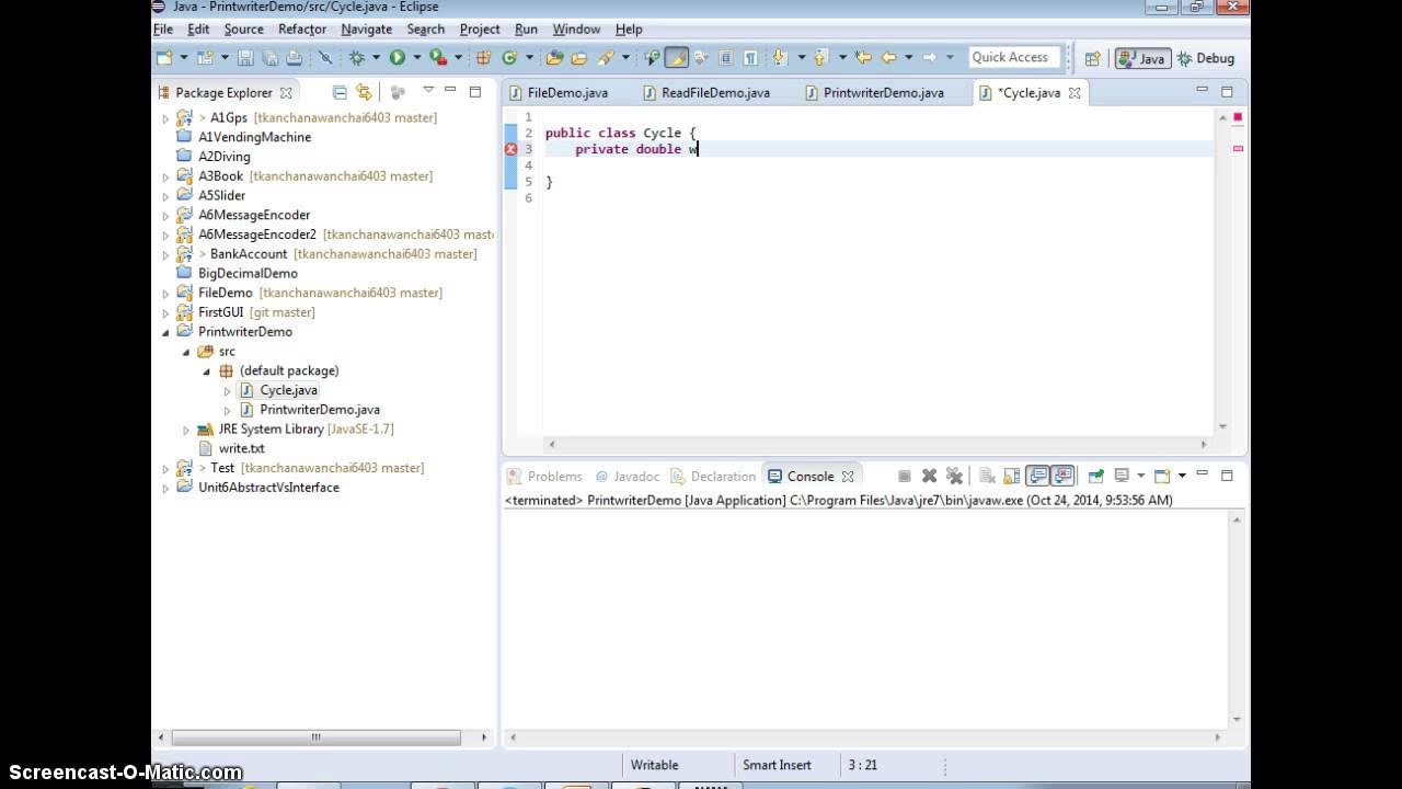 Unit7 Create Text File output in JAVA using Printwriter - YouTube