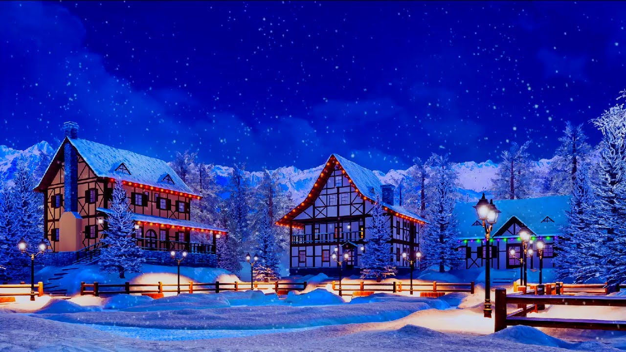 Cozy winter ambience & snowfall | Snowstorm sounds for sleeping, study ...