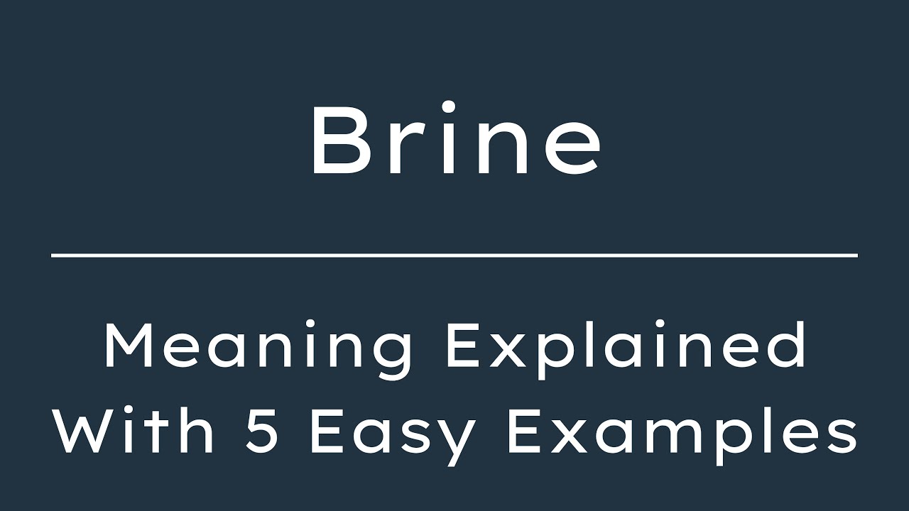 Brine Meaning in English With 5 Example Sentences, Brine Meaning in ...