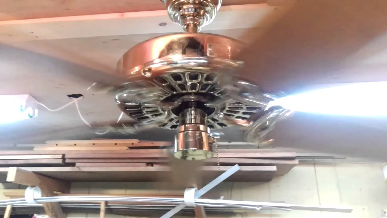 Brian Hicks | Bright Brass Hunter Original 23854 Ceiling Fan - YouTube