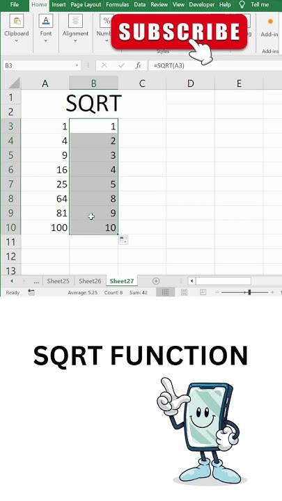 SQRT FUNCTION #excel #vial #shortvideo #advanceexcel #exceltricks - YouTube