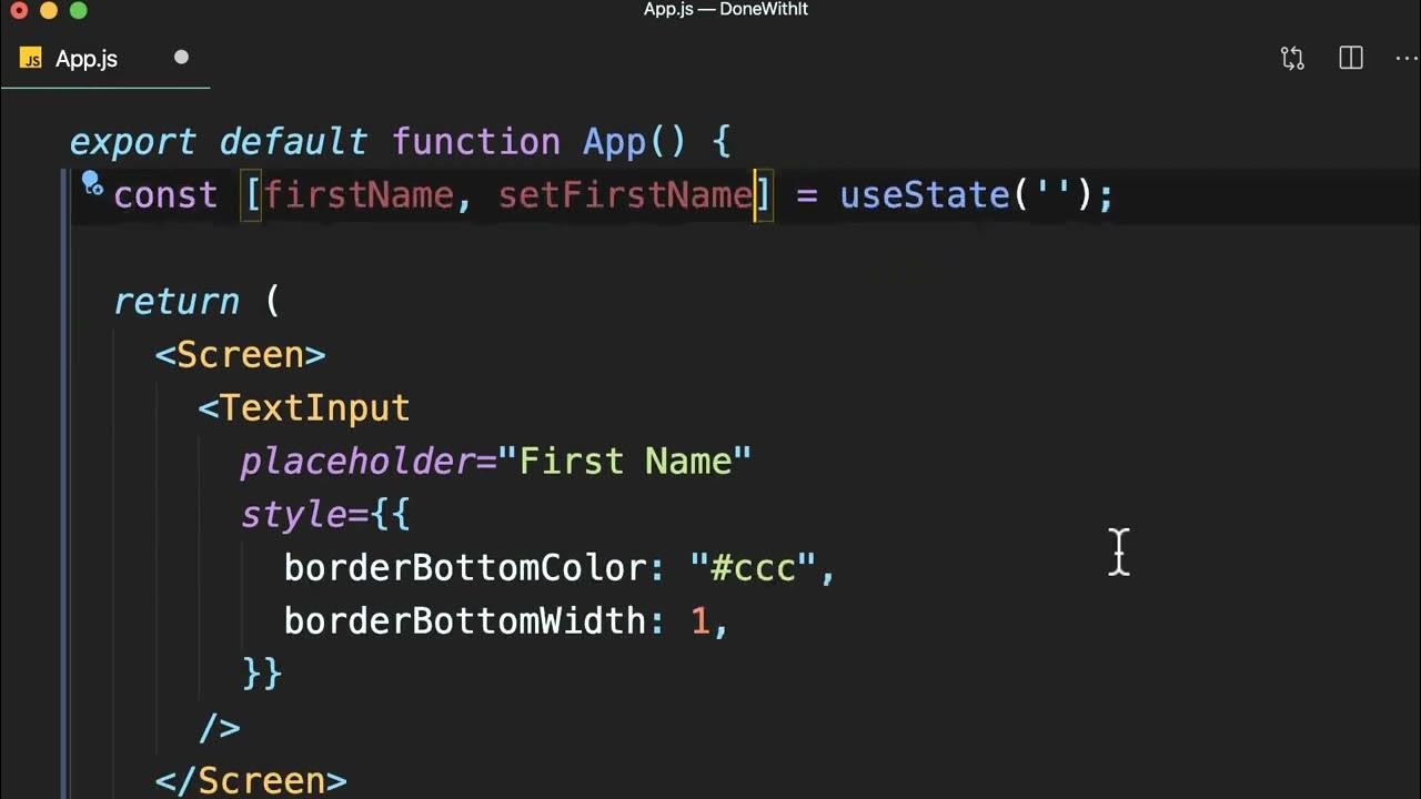 React Native | Fundamentals #64 - Textinput [By Mosh Hamedani] - YouTube
