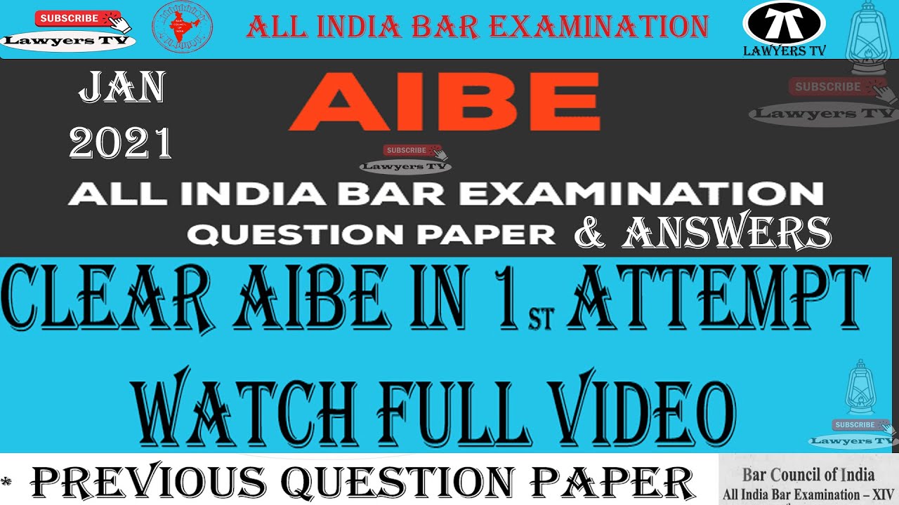 AIBE Model Question Paper & Answers 2021 | All India Bar Exam ...