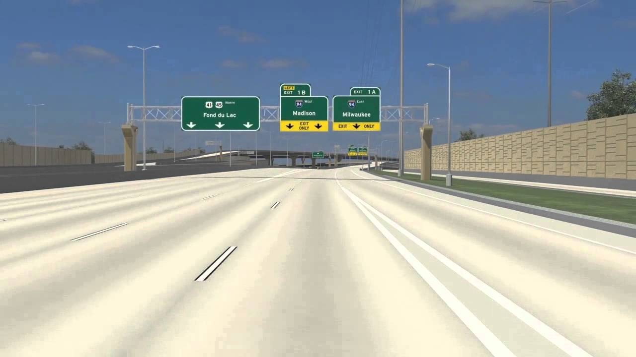 Zoo Interchange, US 45/I-894 NB to I-94 WB Animation - YouTube