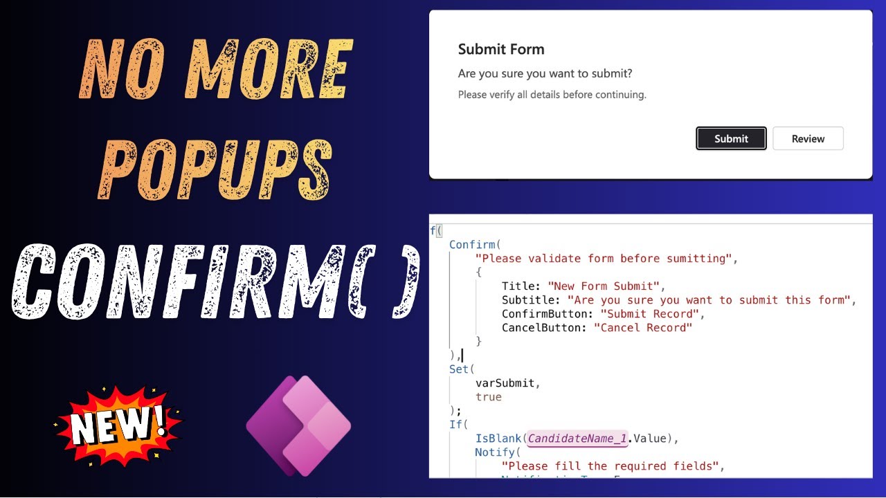 Power Apps NEW Confirm() – No More Popups | Power Apps NEW Confirm ...