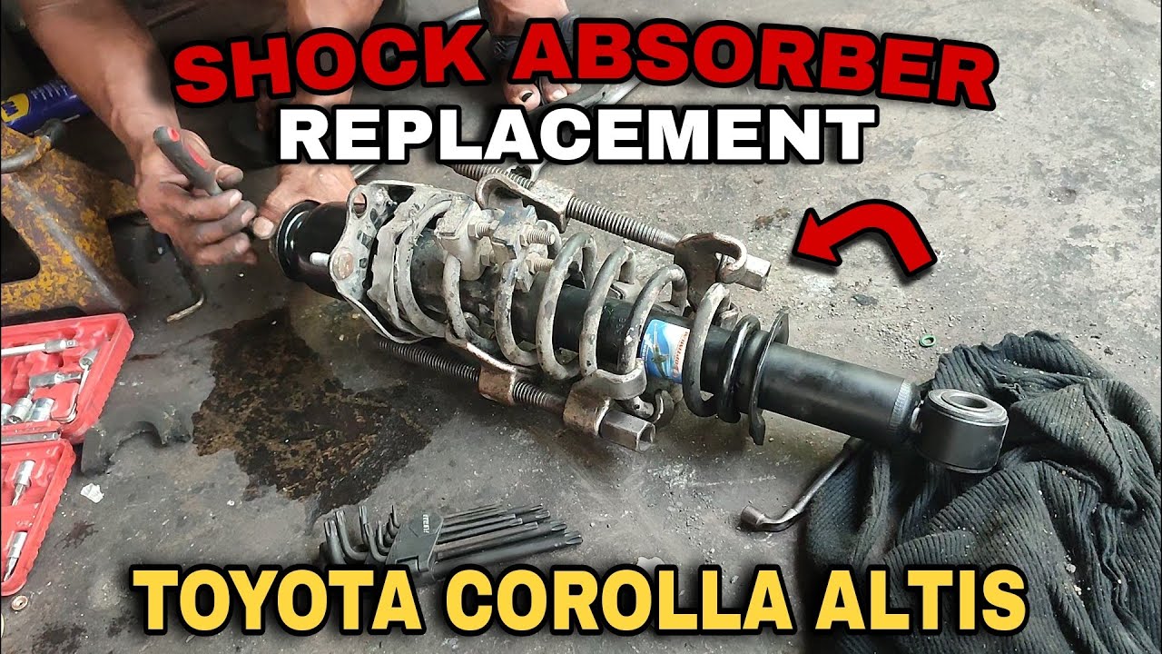 REAR SHOCK ABSORBER REPLACEMENT ON TOYOTA COROLLA ALTIS - YouTube