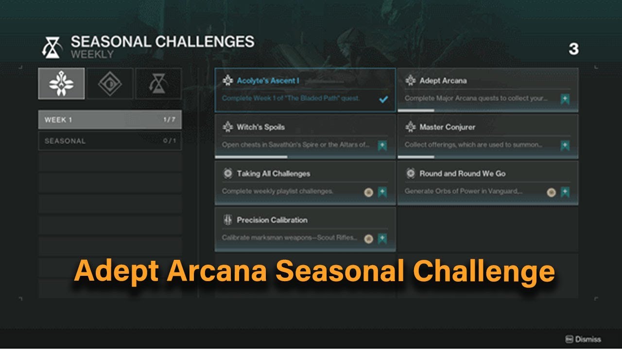Destiny 2: Season of the Witch - How To Complete "Adept Arcana seasonal ...