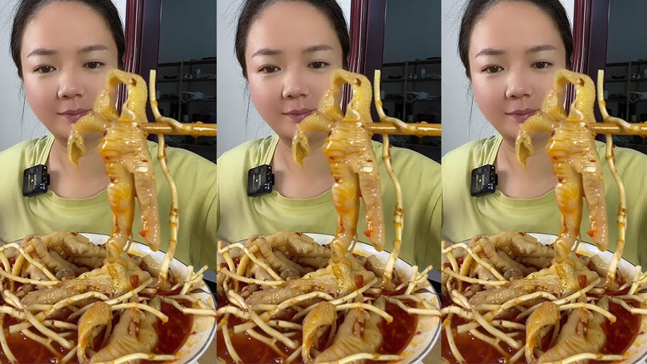 Boneless Chicken Feet，Mukbang Chinese Food Eating Challenge - YouTube