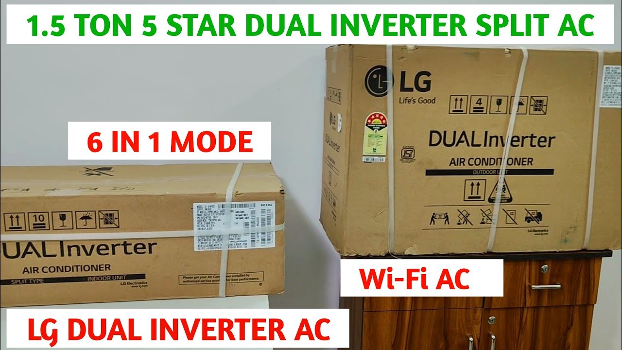 LG 1.5 Ton 5 Star Dual Inverter WiFi Split AC Unboxing | LG 1.5 Ton 5 ...