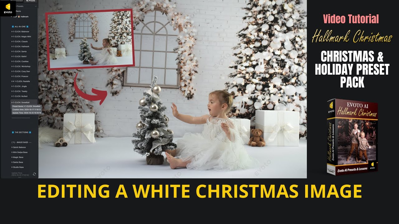 Evoto Hallmark Presets Tutorial - Editing a White image and batching ...