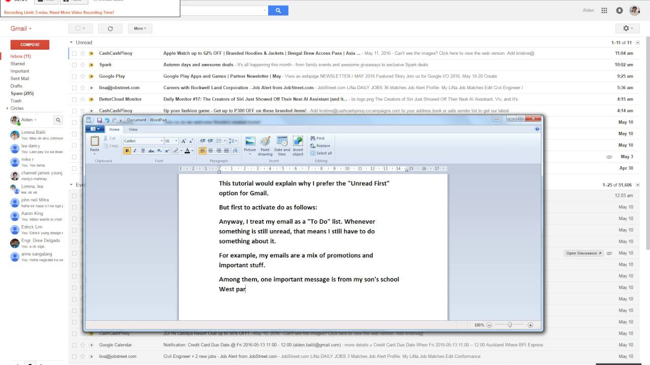 Gmail Using the Unread First Inbox - YouTube