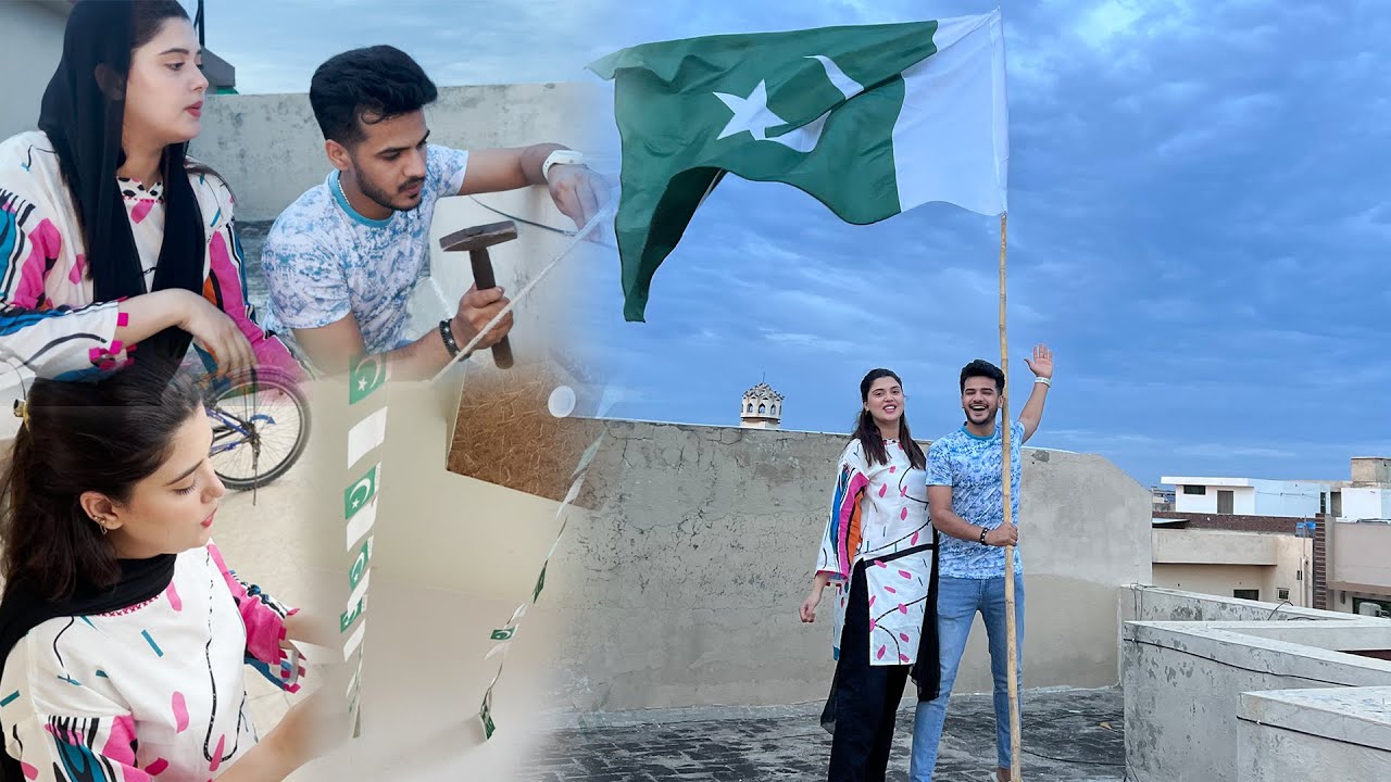 14th August Ki Tayariyan | Ghar Main Jhandiyan Aur Jhanda Lagaya - YouTube