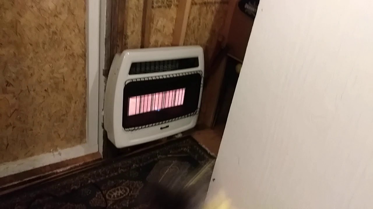 Installed propane heater in my shed - YouTube