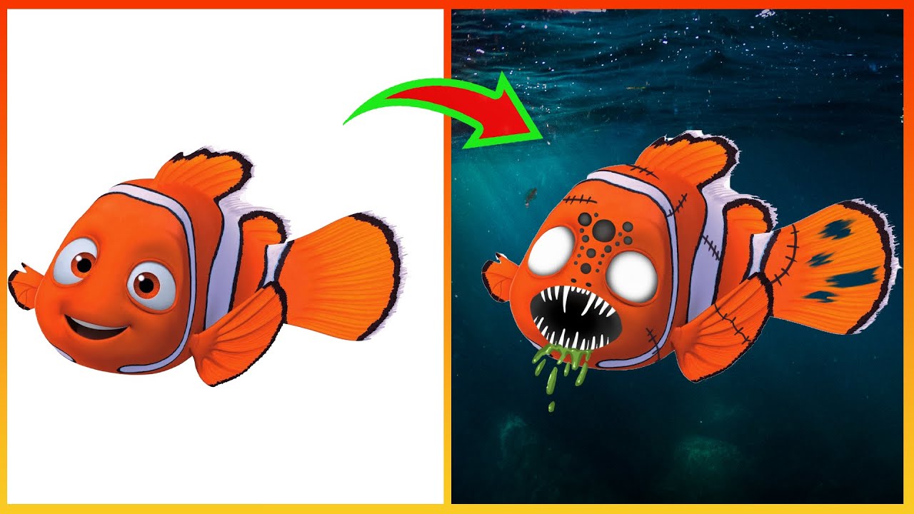 Creepy Cartoon Art - Finding Nemo Full Characters Turn Into Zombies ...