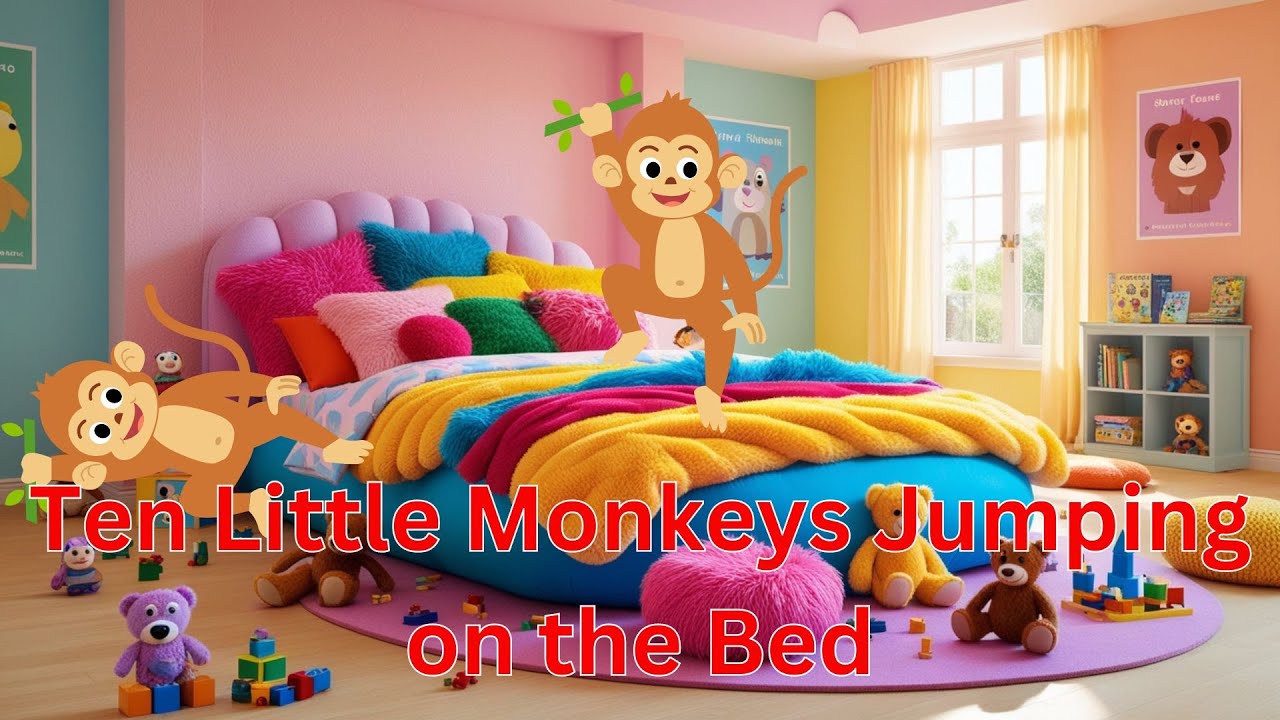 Ten Little Monkeys Jumping on the Bed + Fly like a butterfly + Twinkle ...
