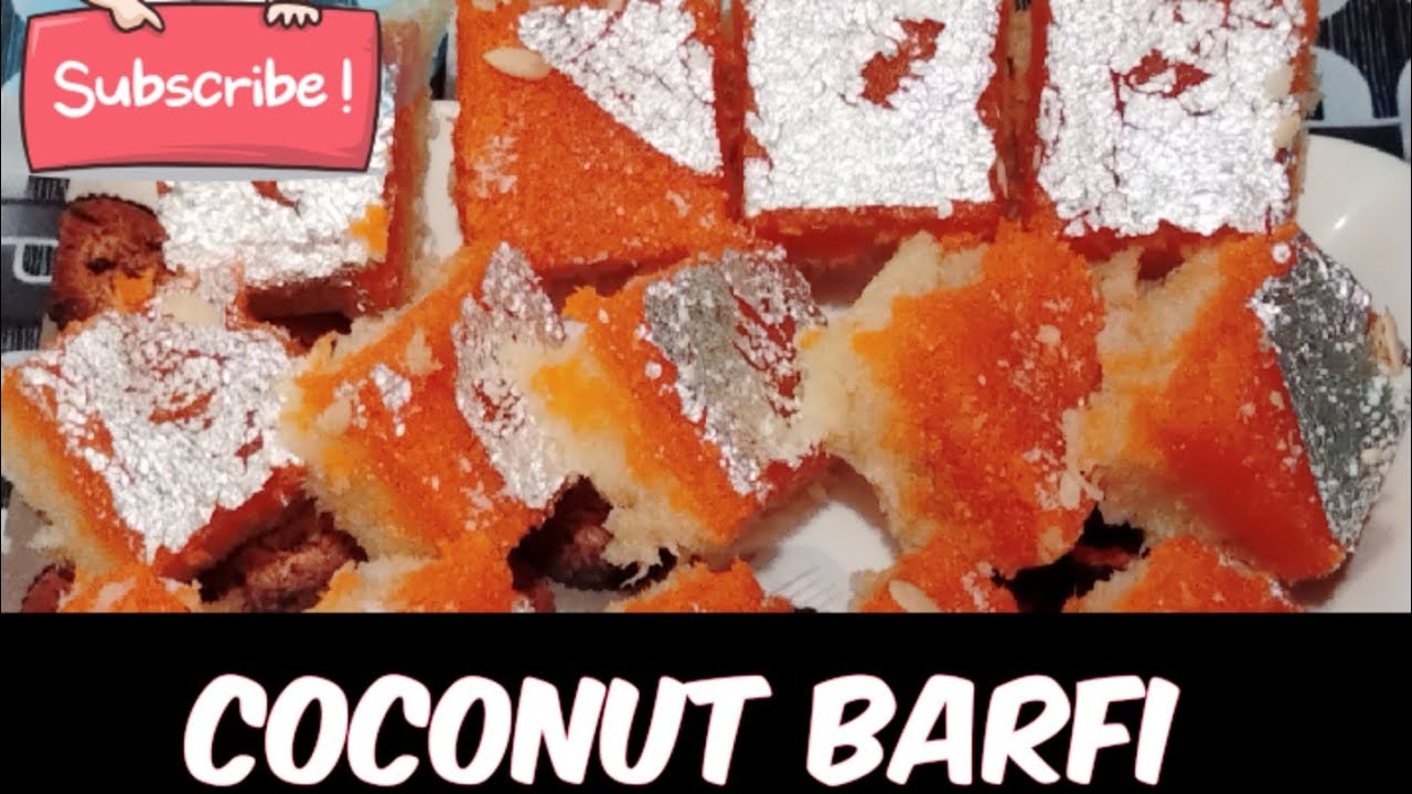 10 Mnt Easy Barfi Recipe || Instant Coconut Sweet Barfi || Coconut ...