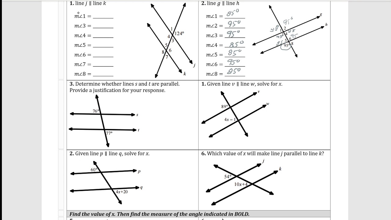 MLE Lines, Angles and Algebra examples video - YouTube